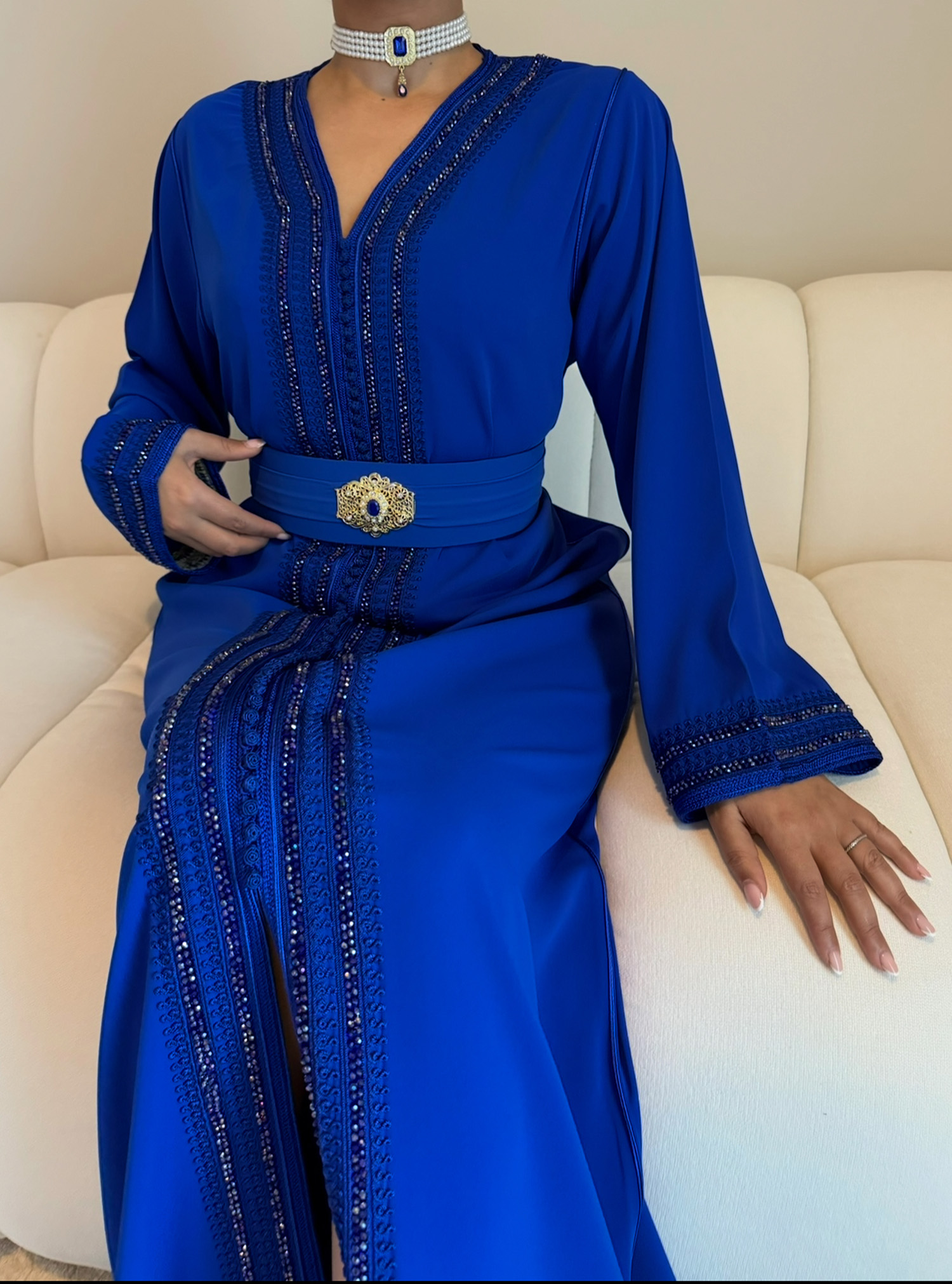 FES COLLECTION8 Hand made embroidered with stone moroccan caftan ...