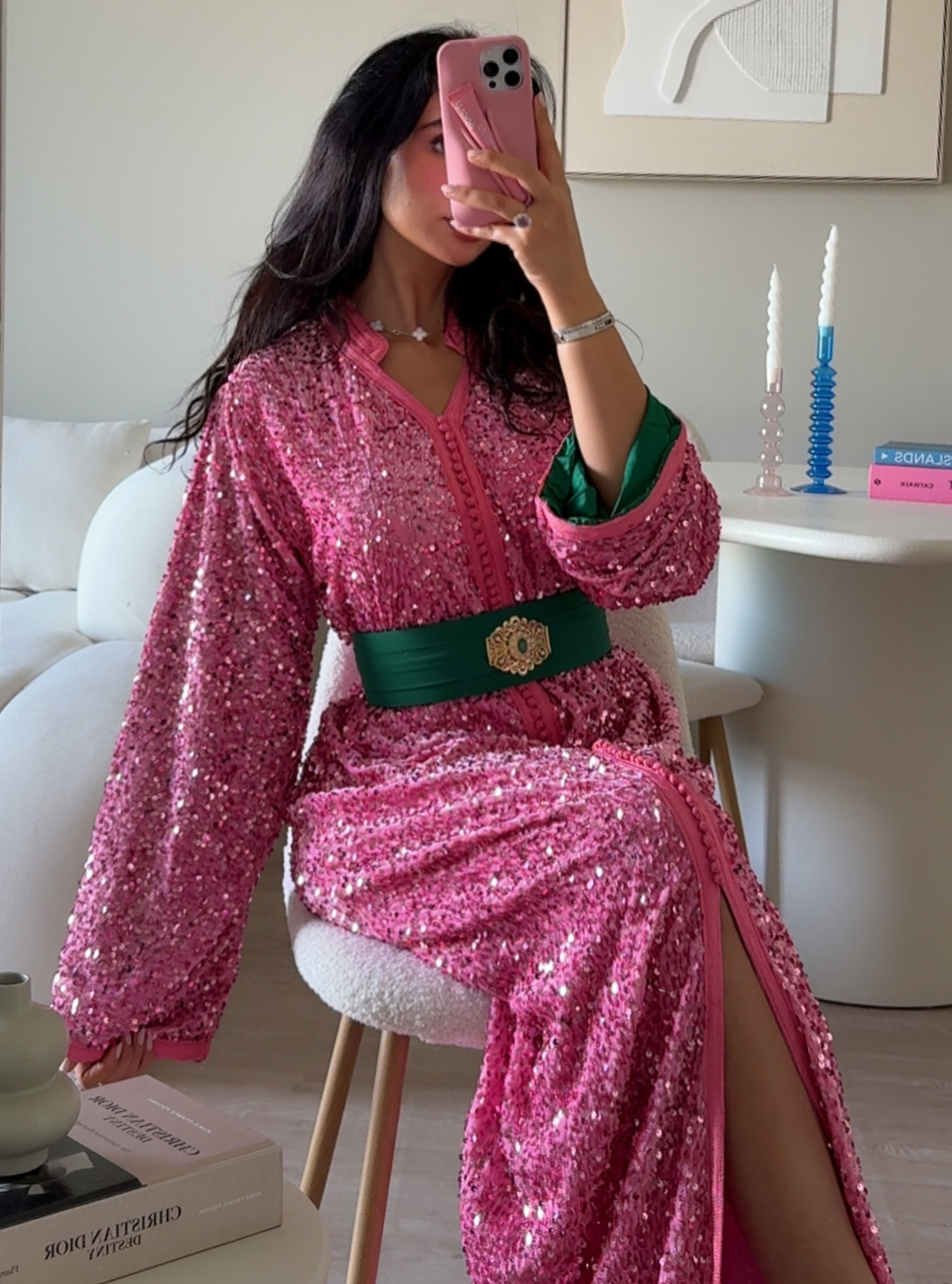 FES COLLECTION Embroidered velvet moroccan caftan Kaftans from Hazel at ...