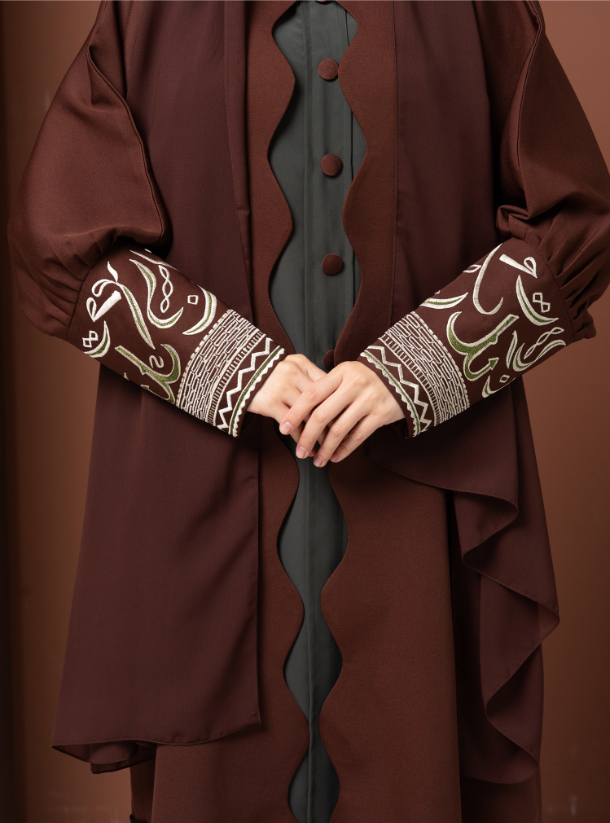 Dubai Chocolate Front open abaya with inner and sheila Abayas from Meem ...