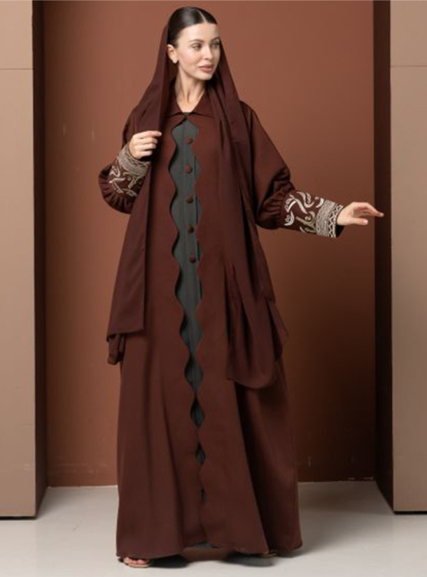 Dubai Chocolate Front open abaya with inner and sheila Abayas from Meem ...