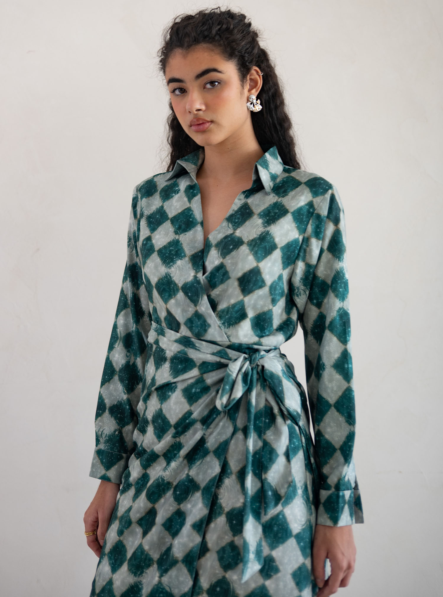 Opal Wrap Dress Opal wrap dress featuring a custom print inspired by ...