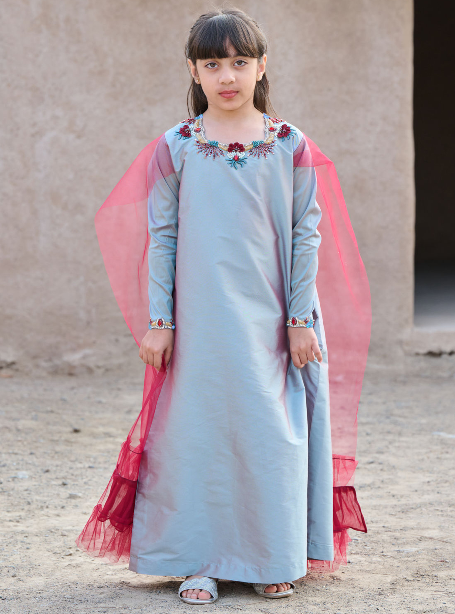 Ayla Shades-KD Blue grey kaftan /This Price includes Hair Accessories ...