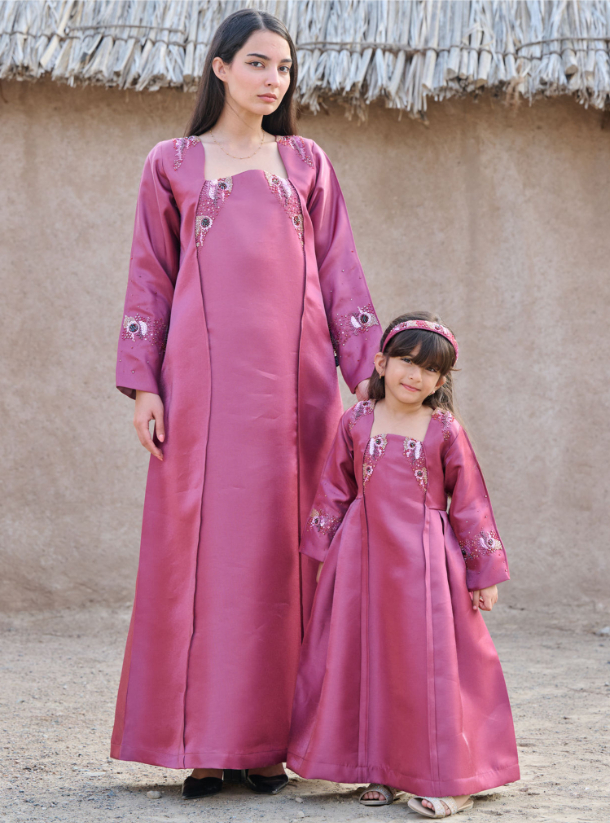 MDST Maroon-KD Elegant Dress with High-quality Handmade embroidery with ...