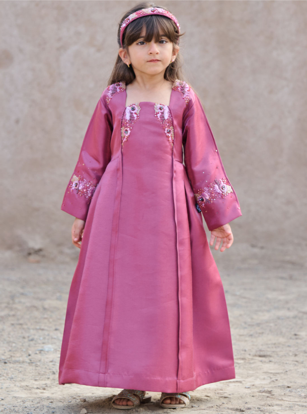 MDST Maroon-KD Elegant Dress with High-quality Handmade embroidery with ...