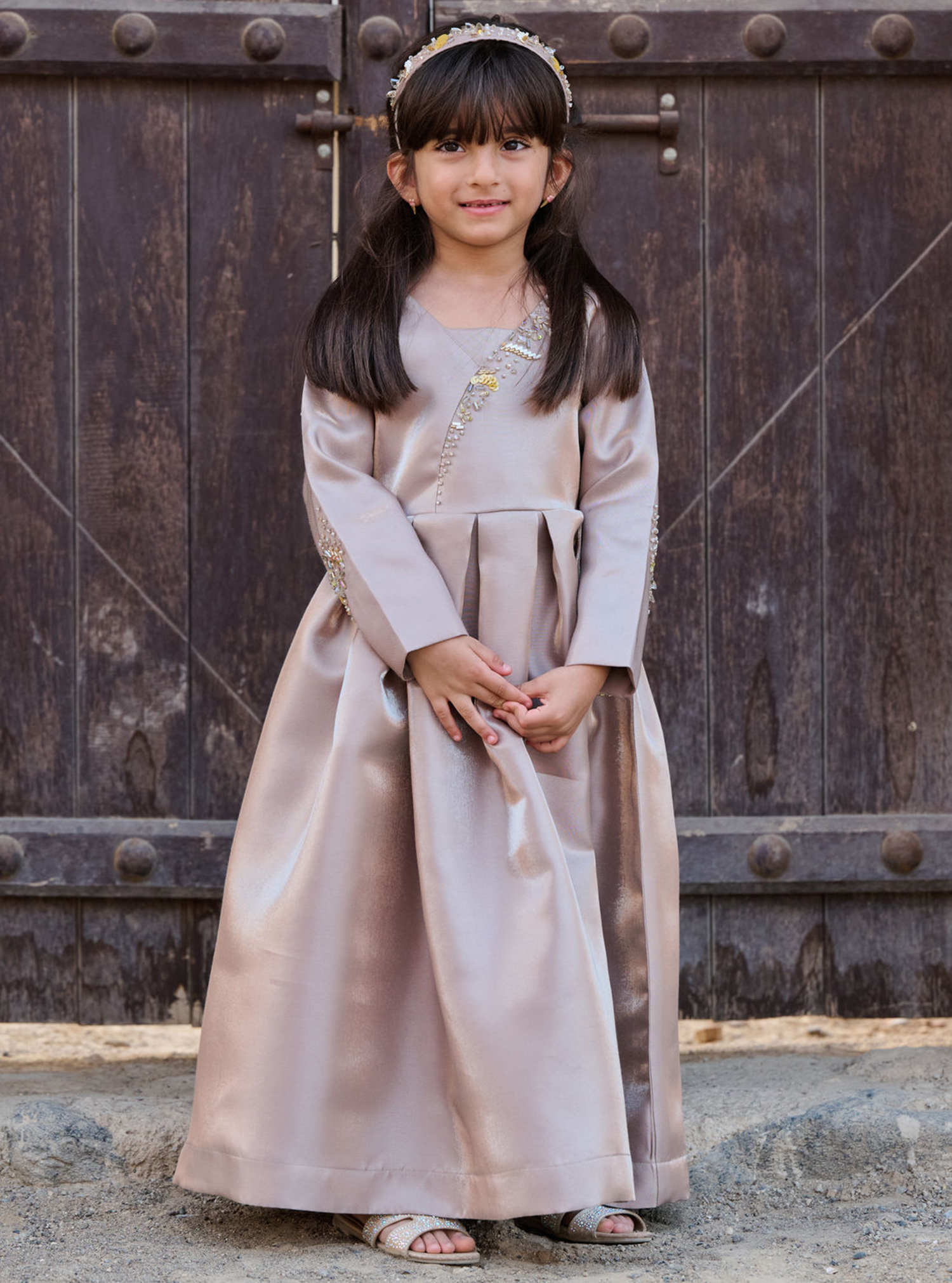 MDST Gold-KD Elegant Dress with High-quality Handmade embroidery with ...