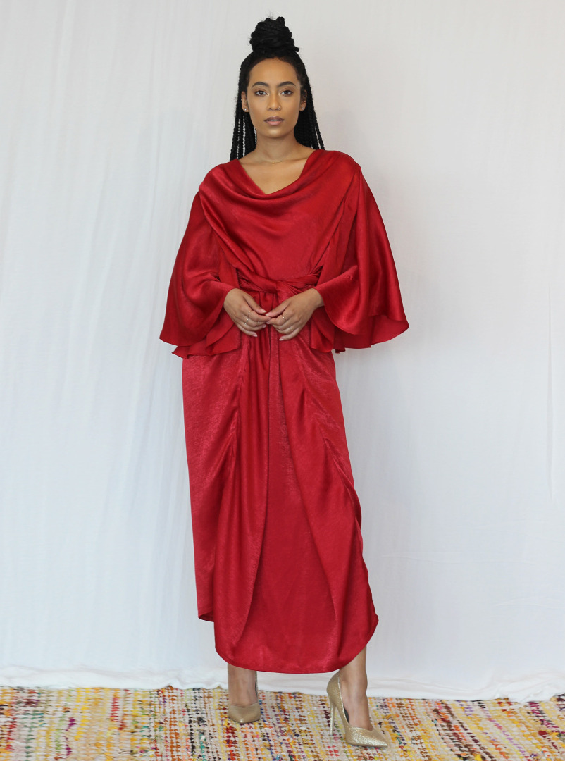 Lila Red Ravishing red multi wrap dress Dresses from Yara Bin Shakar at ...