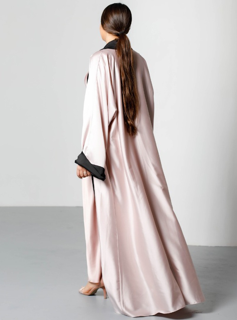 Pink Abaya Pink Abaya made out of pure silk Abayas from Silkylicious at Boksha