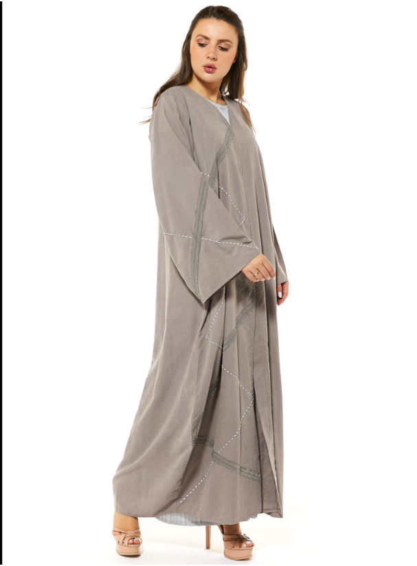 Grey Abaya Grey Casual Abaya Abayas from Moistreet at Boksha