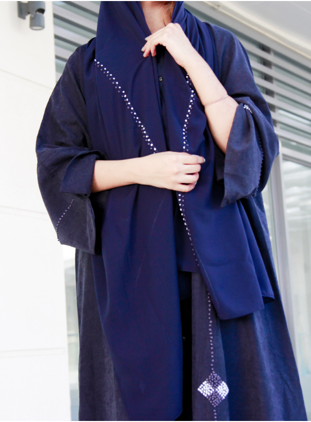 Chamois Abaya Blue embroidery shamwa abaya Abayas from Ahlamz ...