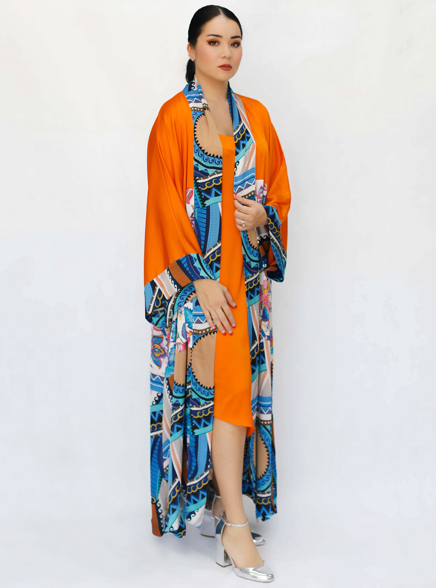 Colorful Abaya Satin flowy mixed prints abaya. Abayas from Janara Jones ...
