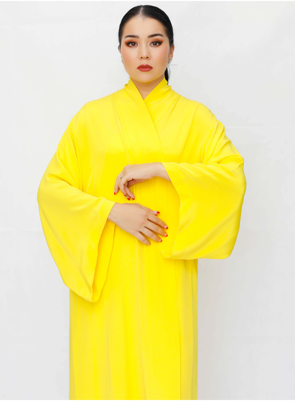 Yellow Abaya Lemon yellow abaya made of crepe silk fabric Abayas from ...