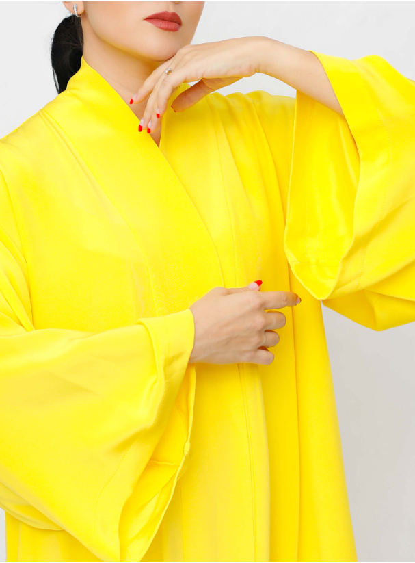 Yellow Abaya Lemon yellow abaya made of crepe silk fabric Abayas from ...