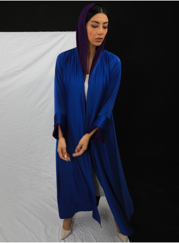 Blue Abaya ‏VIBRANT BLUE ‏// light luxurious fabric ‏DoublePleated ...