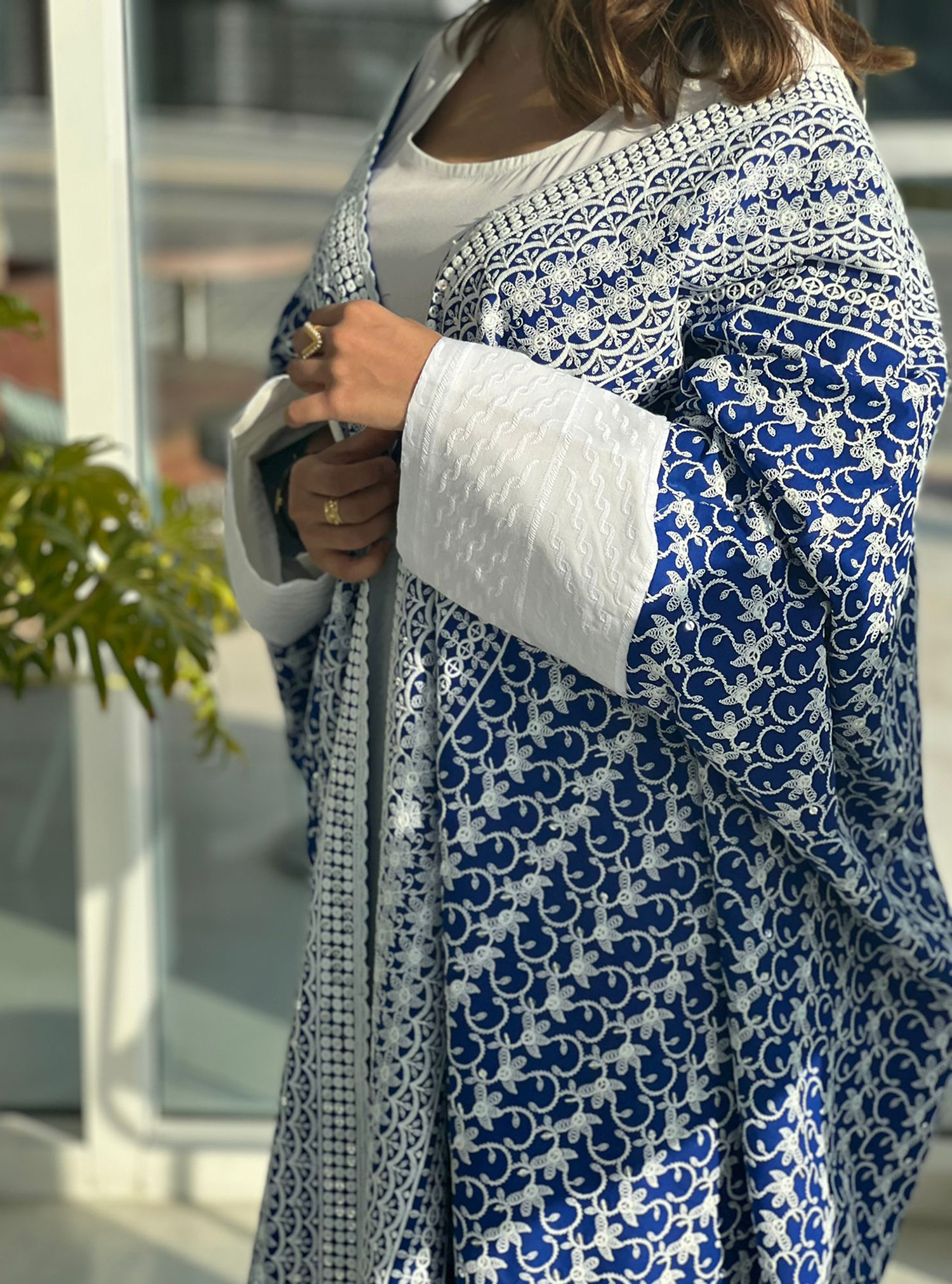 Blue Bisht Fully emrodiered Cotton bisht with full lining and inner ...