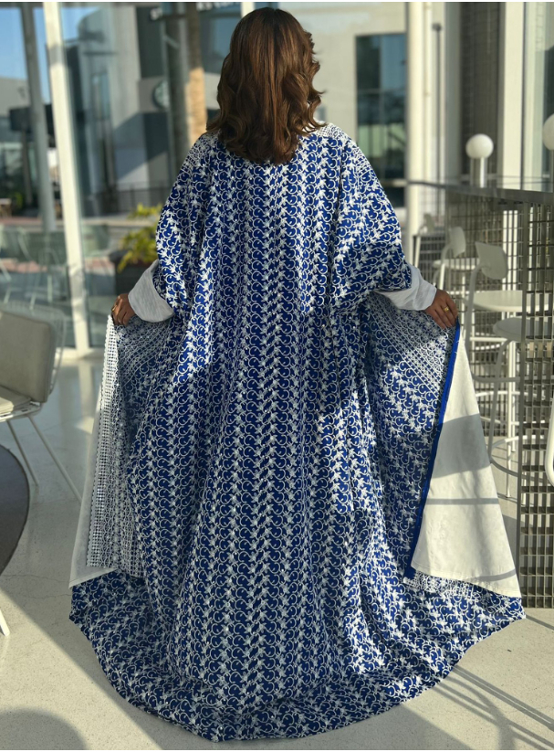 Blue Bisht Fully emrodiered Cotton bisht with full lining and inner ...