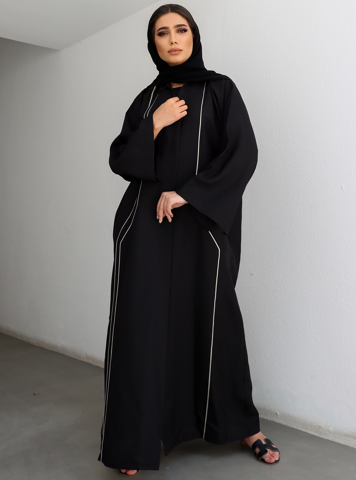 A9 Simple yet elegant daily abaya with lines Abayas from Spell Abaya at ...