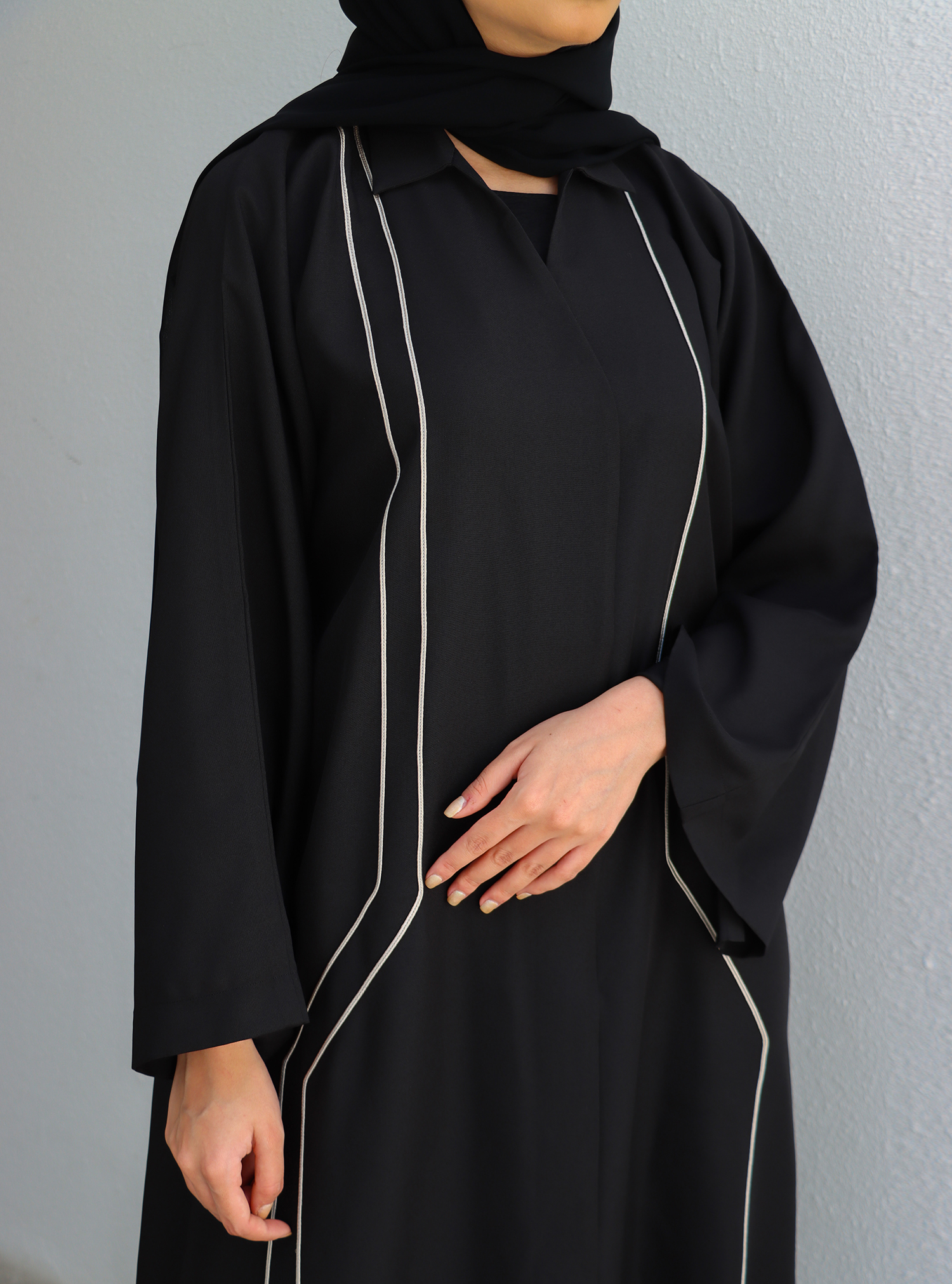A9 Simple yet elegant daily abaya with lines Abayas from Spell Abaya at ...