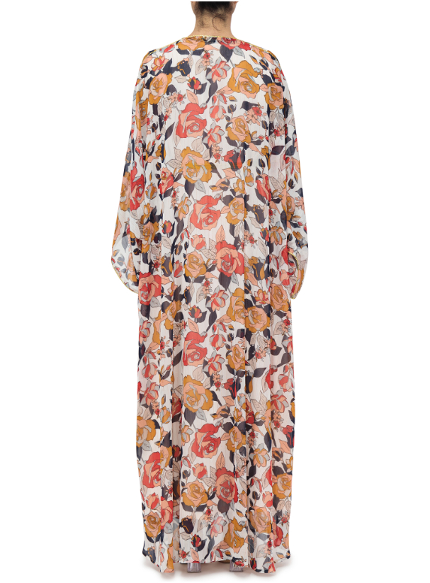 PD-23 Japanese Crepe and Chiffon Kaftan with Japanese Beads and ...