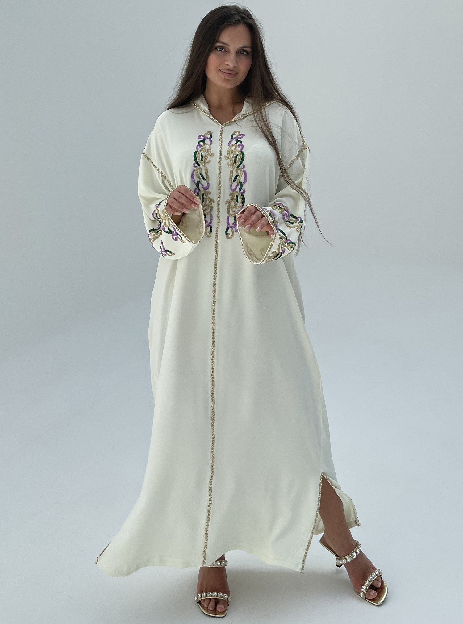 Opal Jellabiya Hand made moroccan jalaba adorned with crystals Kaftans ...