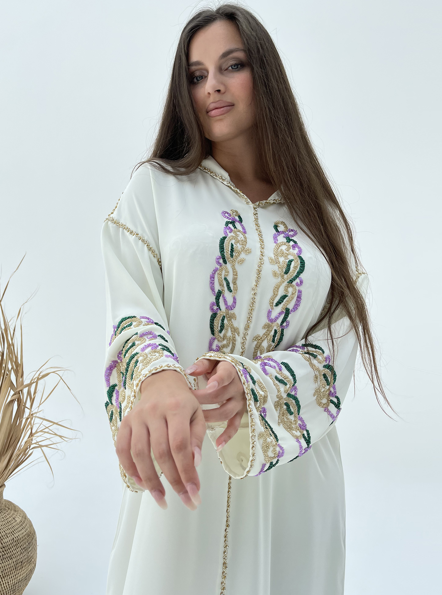 Opal Jellabiya Hand made moroccan jalaba adorned with crystals Kaftans ...