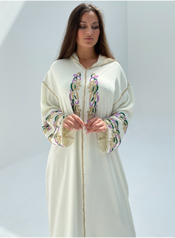 Opal Jellabiya Hand made moroccan jalaba adorned with crystals Kaftans ...