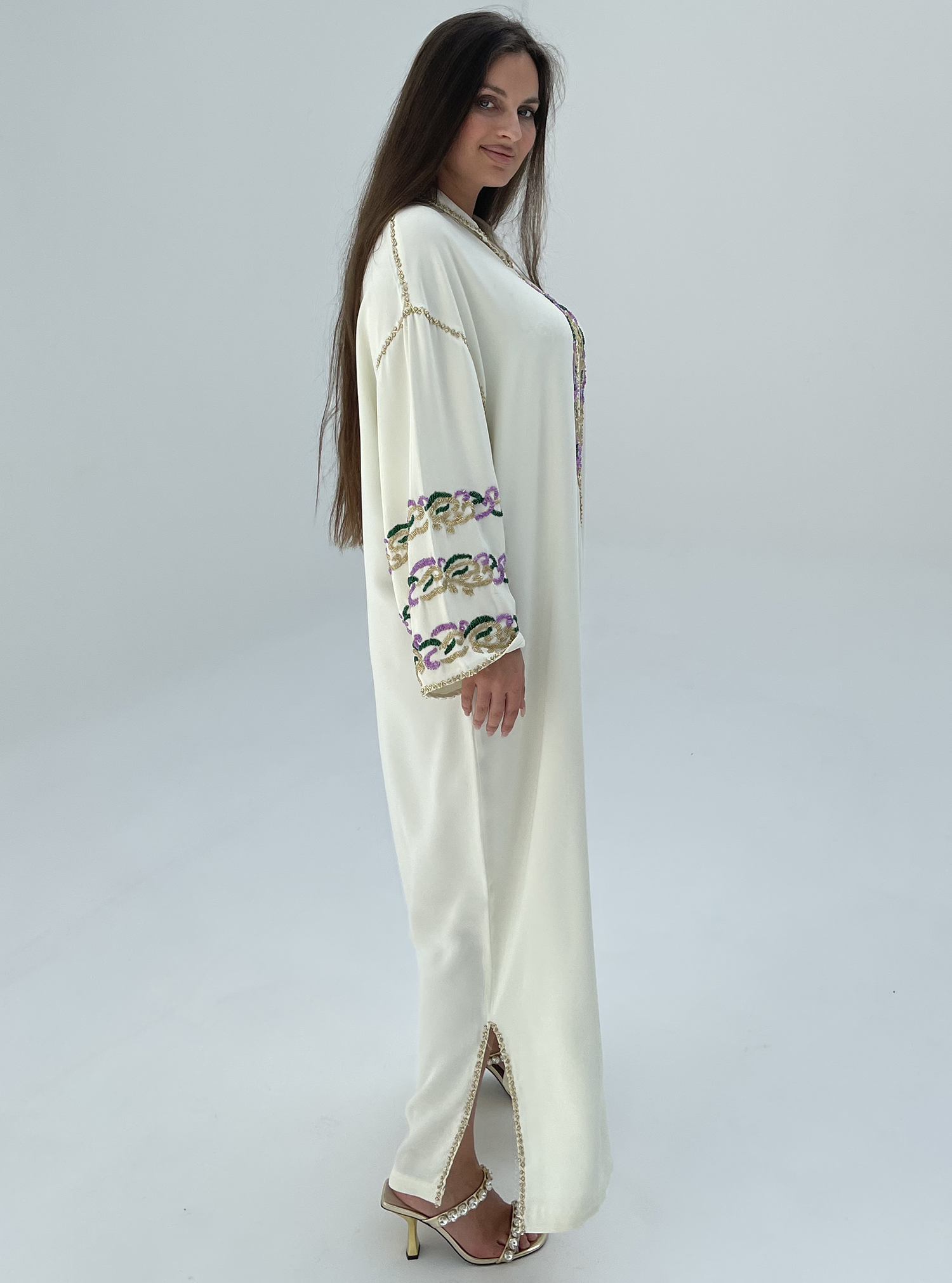 Opal Jellabiya Hand made moroccan jalaba adorned with crystals Kaftans ...