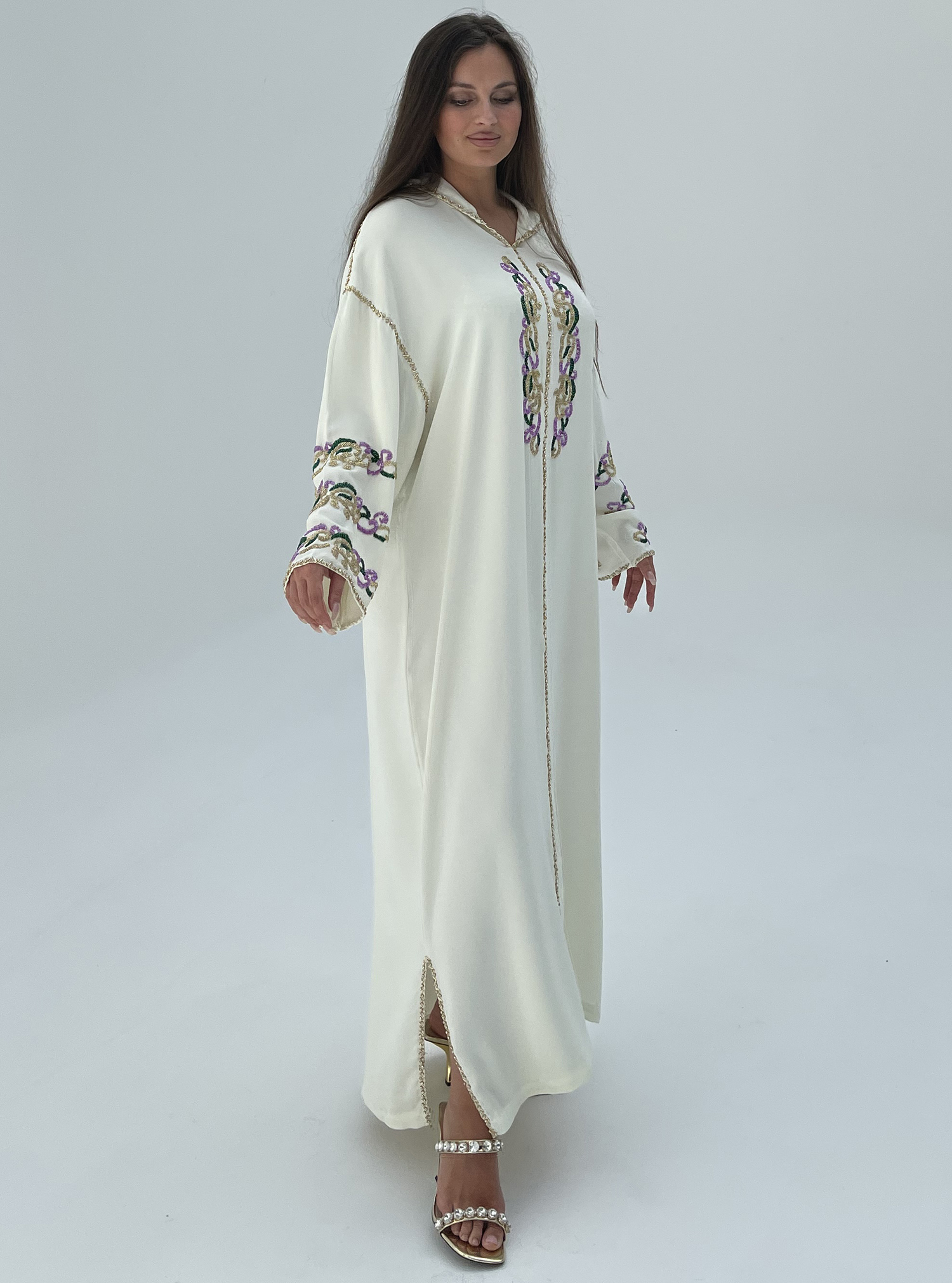 Opal Jellabiya Hand made moroccan jalaba adorned with crystals Kaftans ...