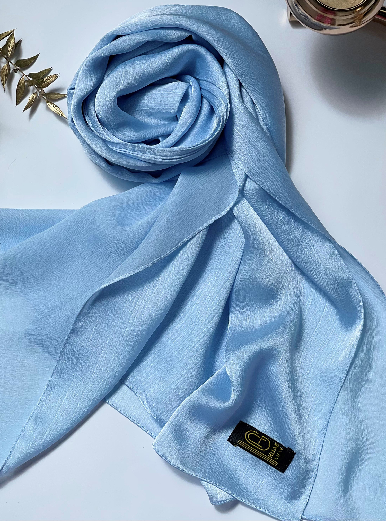 Baby Blue Silk Feel the all new Silk Headscarf from GA BRAND at Boksha