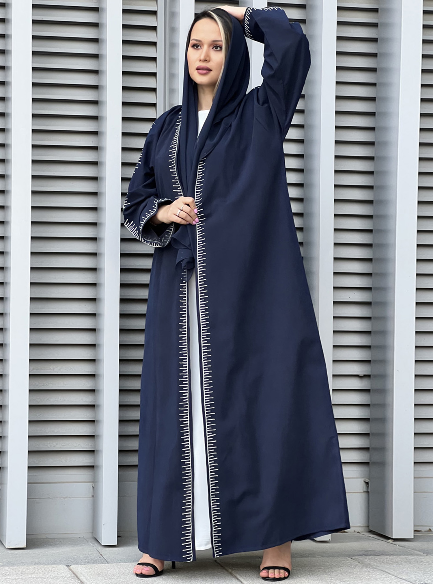 Navy Abaya MOiSTREET Navy Shamua Abaya Abayas from Moistreet at Boksha