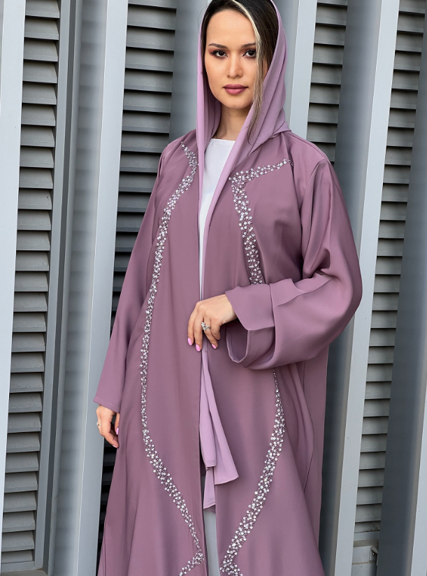 Nada Abaya MOiSTREET Mountbatten Pink Korean Nada Embroidery Abaya ...