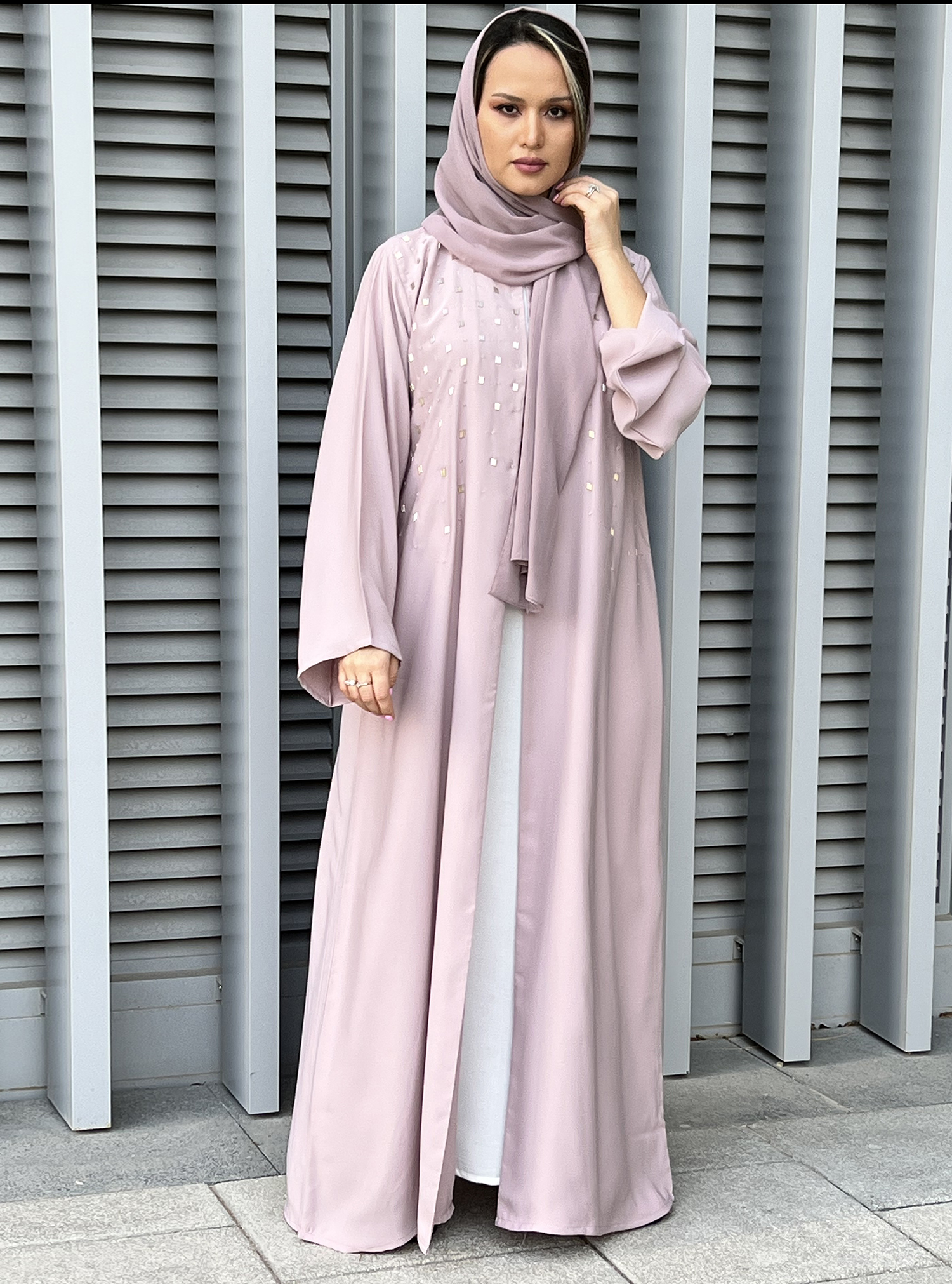 Pink Abaya MOiSTREET Pink Korean Nada Abaya Abayas from Moistreet at Boksha