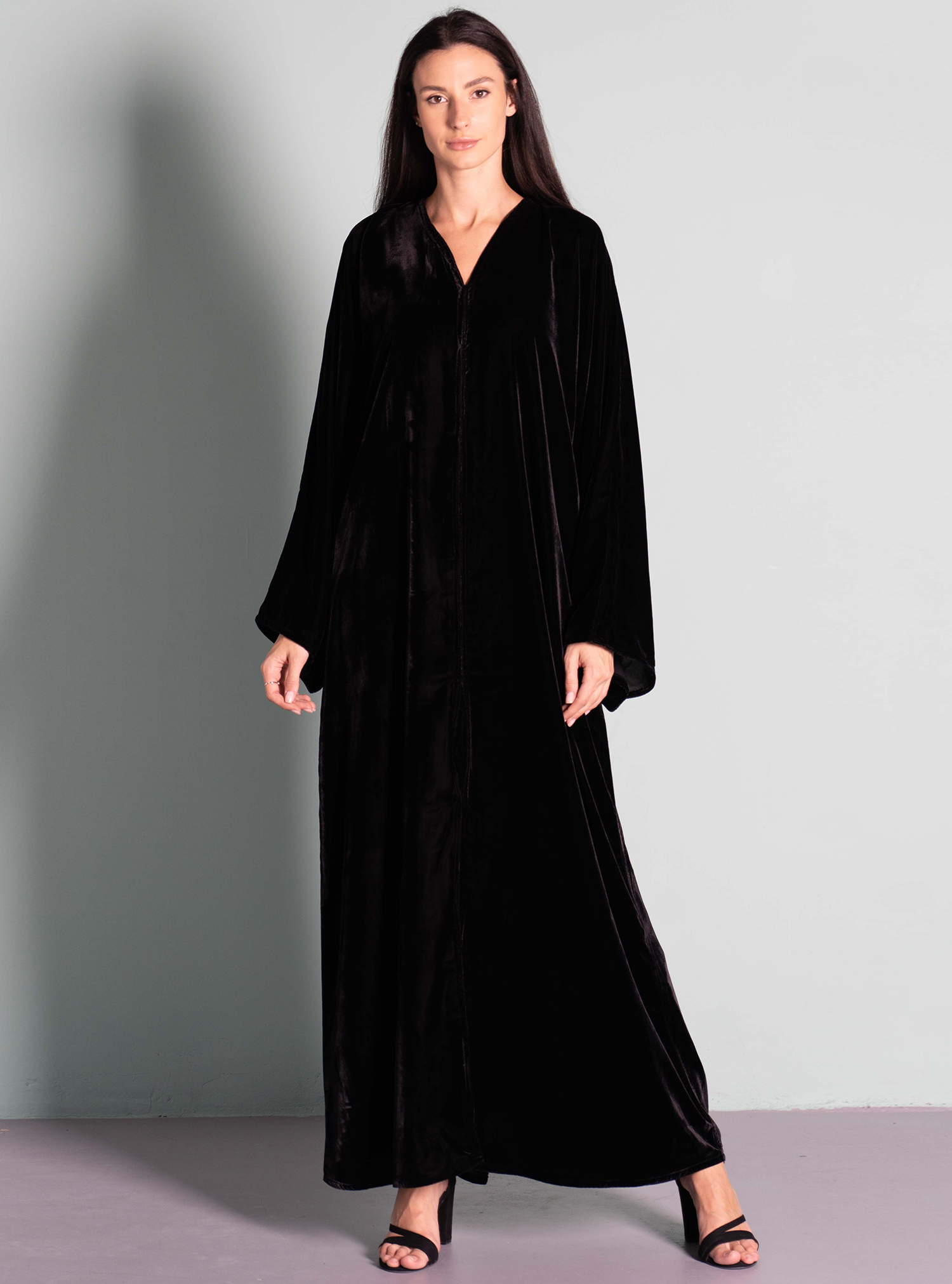Black Makhmal Soft black abaya made from premium makhmal material ...