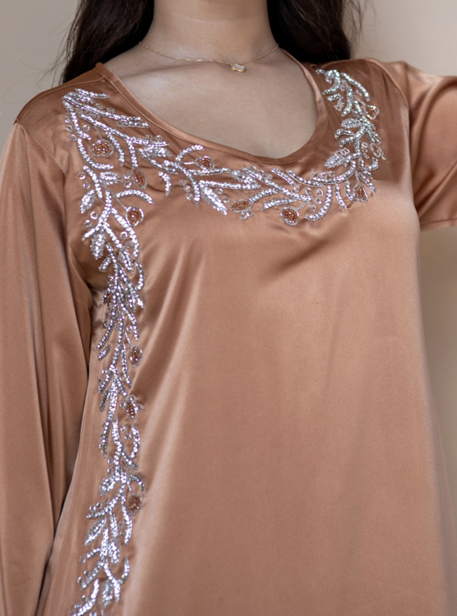 Jilabia Elegant jilabia with beads work on chest Kaftans from Apparel ...