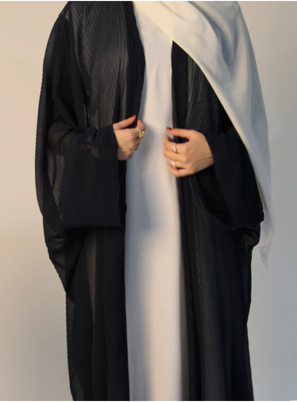 NOA5487 Elegant abhaya in black color with white inner dress Abayas ...