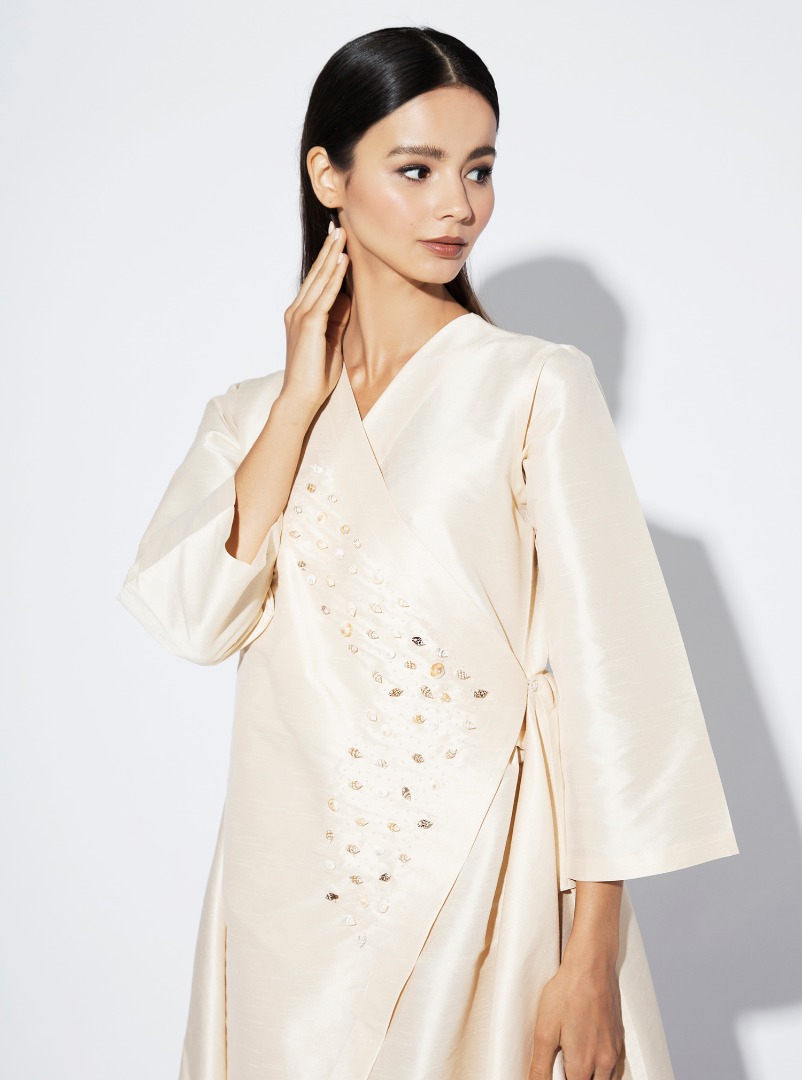 Shell Dress Vibrant red raw silk embroidered shell dress Dresses from ...