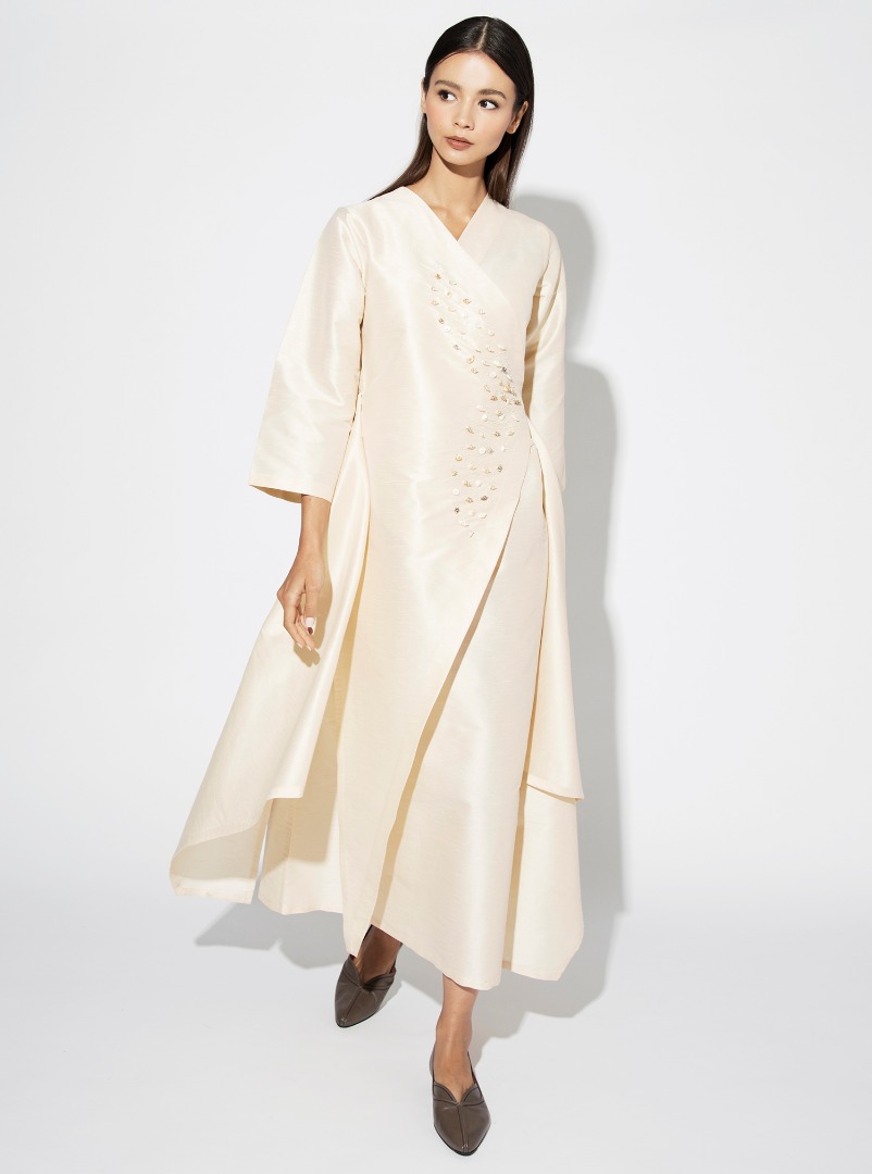 Shell Dress Vibrant red raw silk embroidered shell dress Dresses from ...