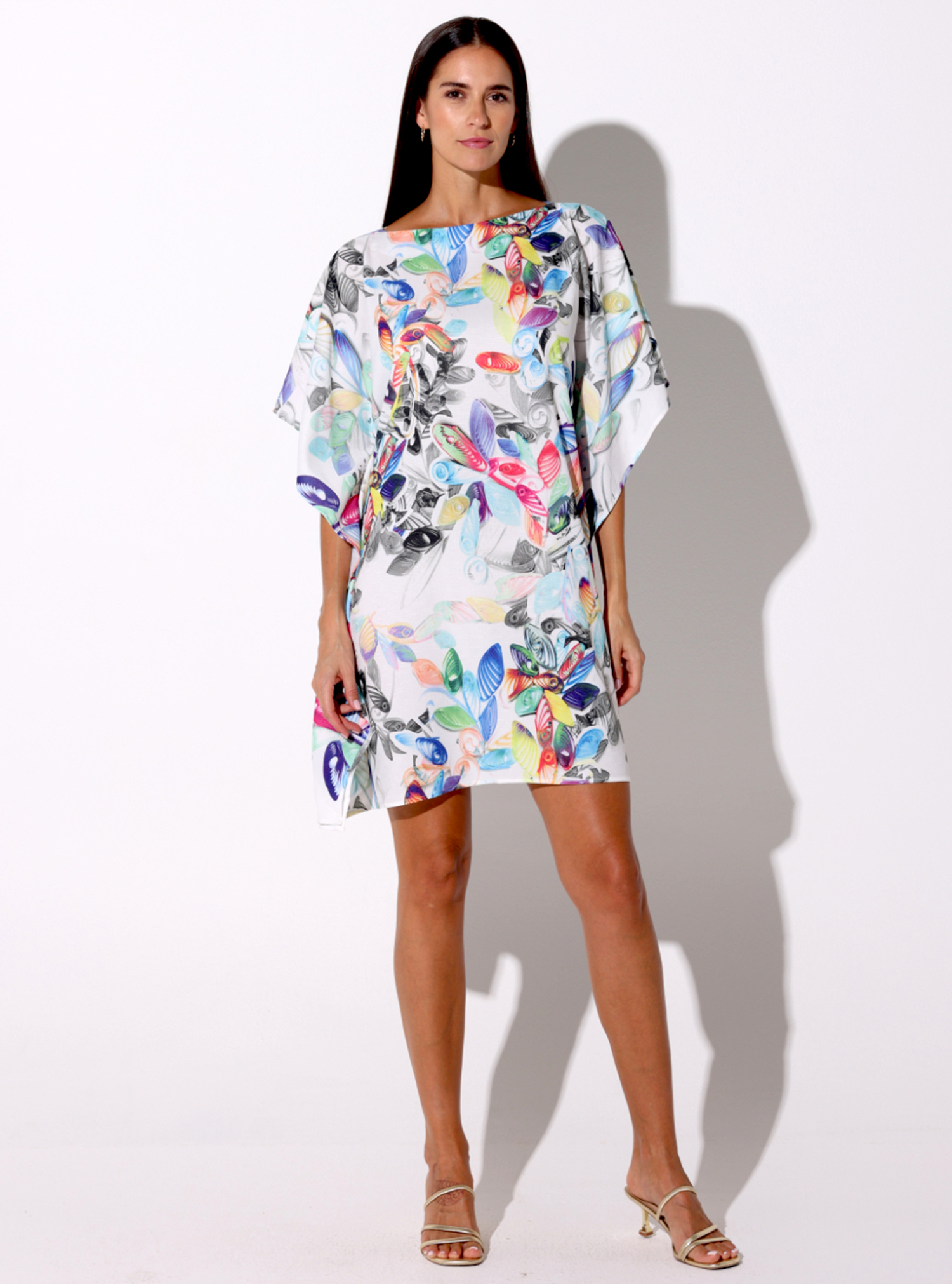 Abstract Dress Crafted from a lightweight cotton/polyester blend fabric ...