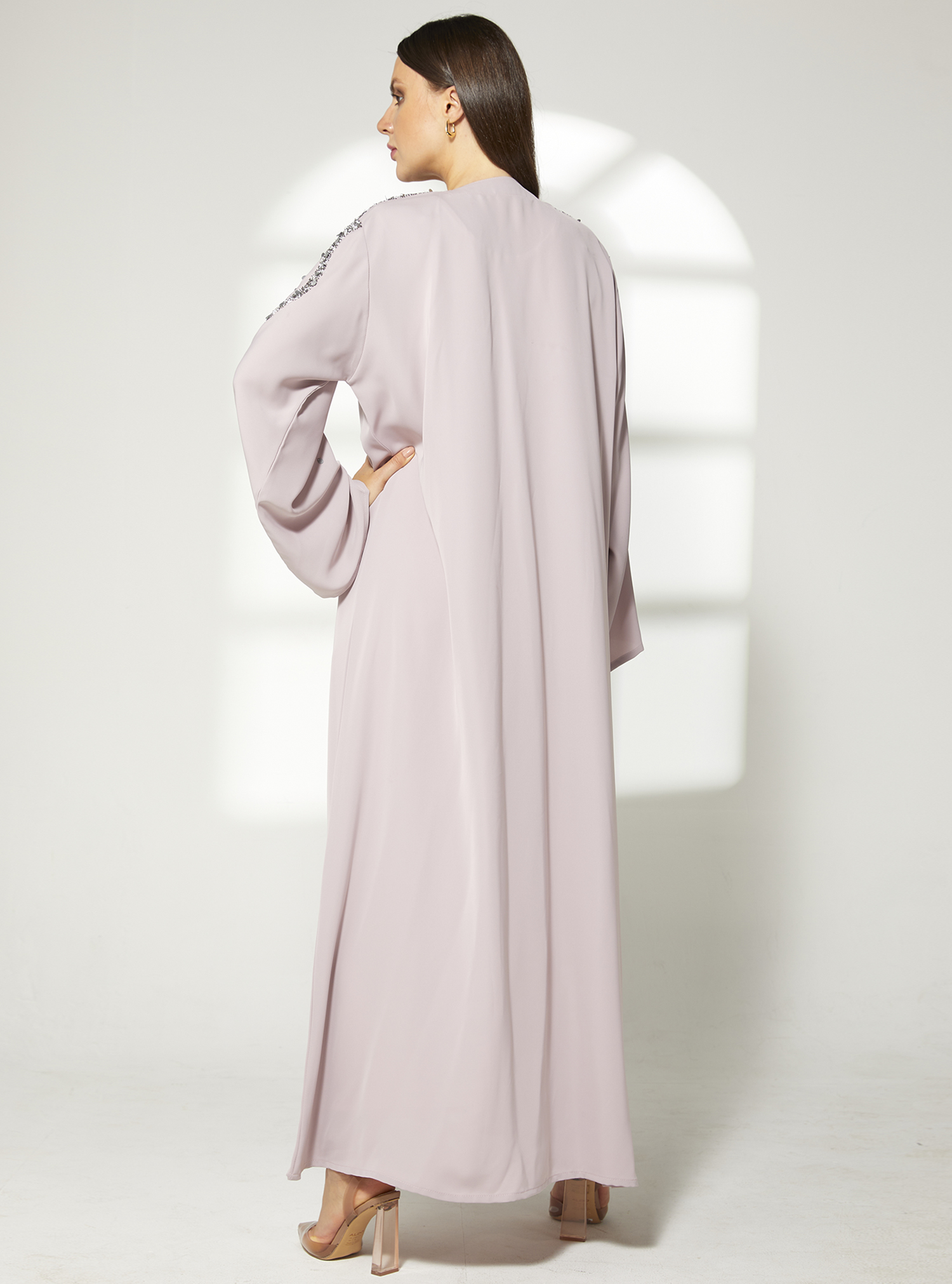 Lavender Abaya MOiSTREET Lavender Korean Nida Embroidered Abaya Abayas from at Boksha