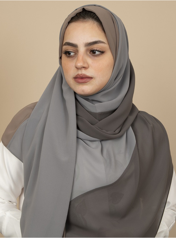 3-Toned Sheila Taupe, Grey and Slate three-toned versatile headscarf ...