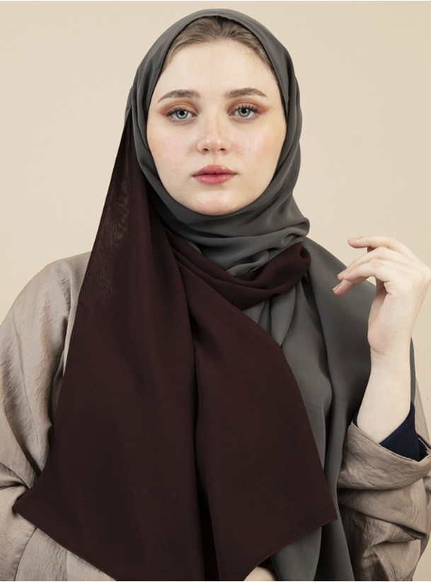 2-Toned Sheila 2-toned grey and brown versatile headscarf. Headscarf ...