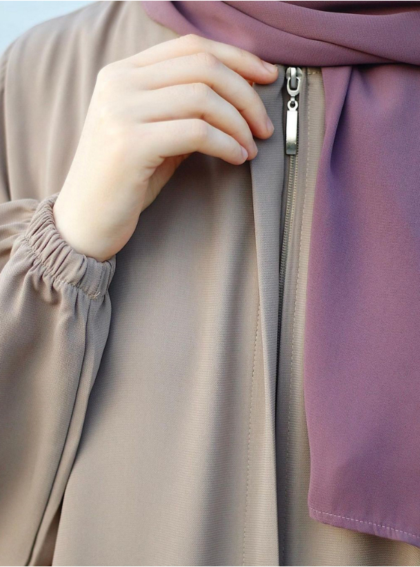 Color abaya #6 lightweight colored abaya with front zipper detail. Comes with a heascarf Abayas ...