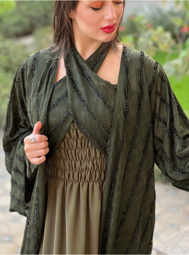 Green Smock Set 2-piece army green smock dress with halter strap. Comes ...