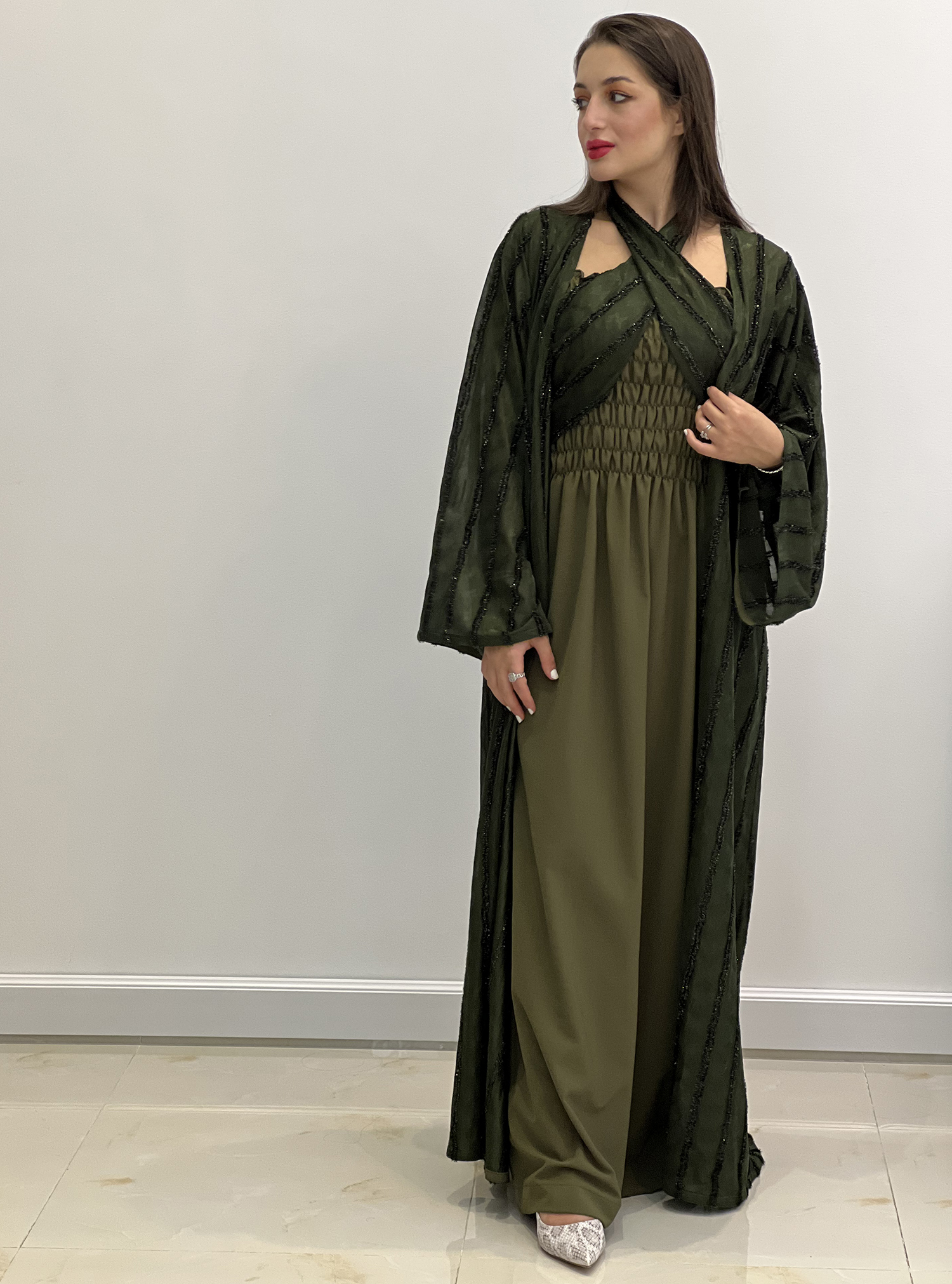 Green Smock Set 2-piece army green smock dress with halter strap. Comes ...