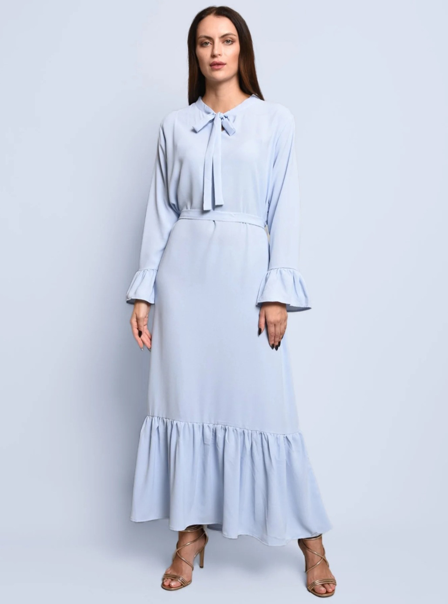 Blue Dress Elegant simple blue dress Dresses from Brokar ِAbaya at Boksha