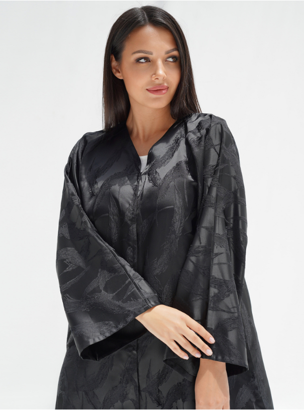 Leaf abaya Black leaf pattern self-printed abaya. Abayas from ALIA ...