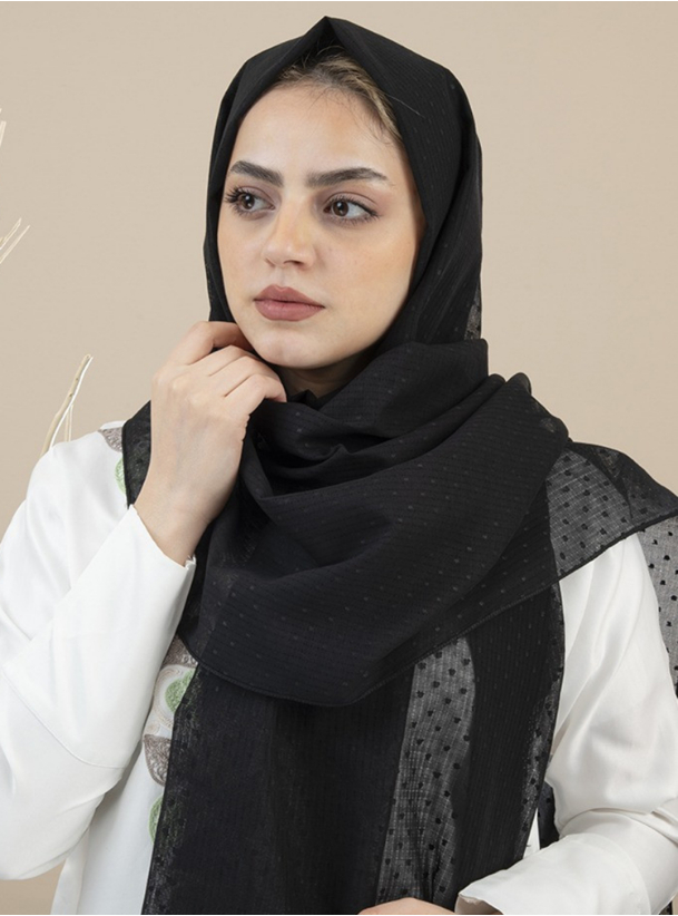 Dots Headscarf Black polka dot lightweight headscarf, measures 75cm x ...