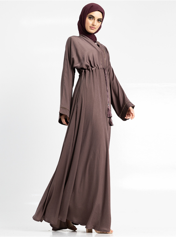 NOA58842 Simple abaya with Waist Tie. It comes with a matching ...