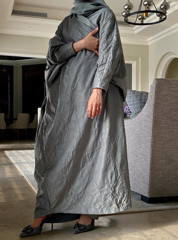 Grey Abaya Lightweight Crushed Taffeta Abaya In grey. Matching headscarf included Abayas from ...