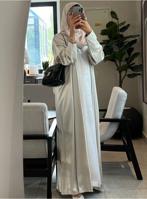 Daily Abaya Light gray Simple abaya in a classic cut. Comes with a ...