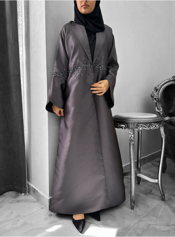 Lunar night Dark Gray abaya Inspired by the Lunar night Abayas from Pretty Boutiques at Boksha